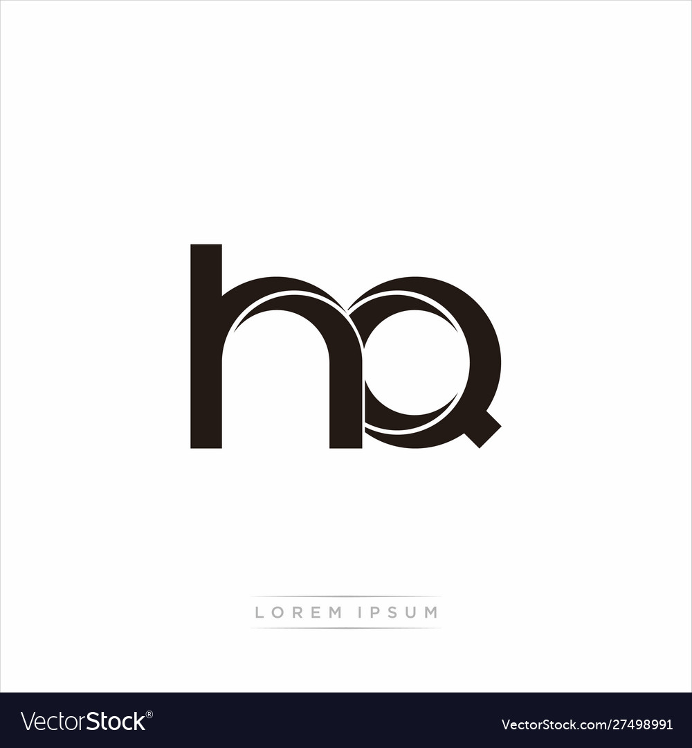 Hq initial letter split lowercase modern monogram Vector Image