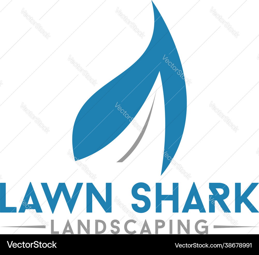 Lawn shark landscaping logo design Royalty Free Vector Image