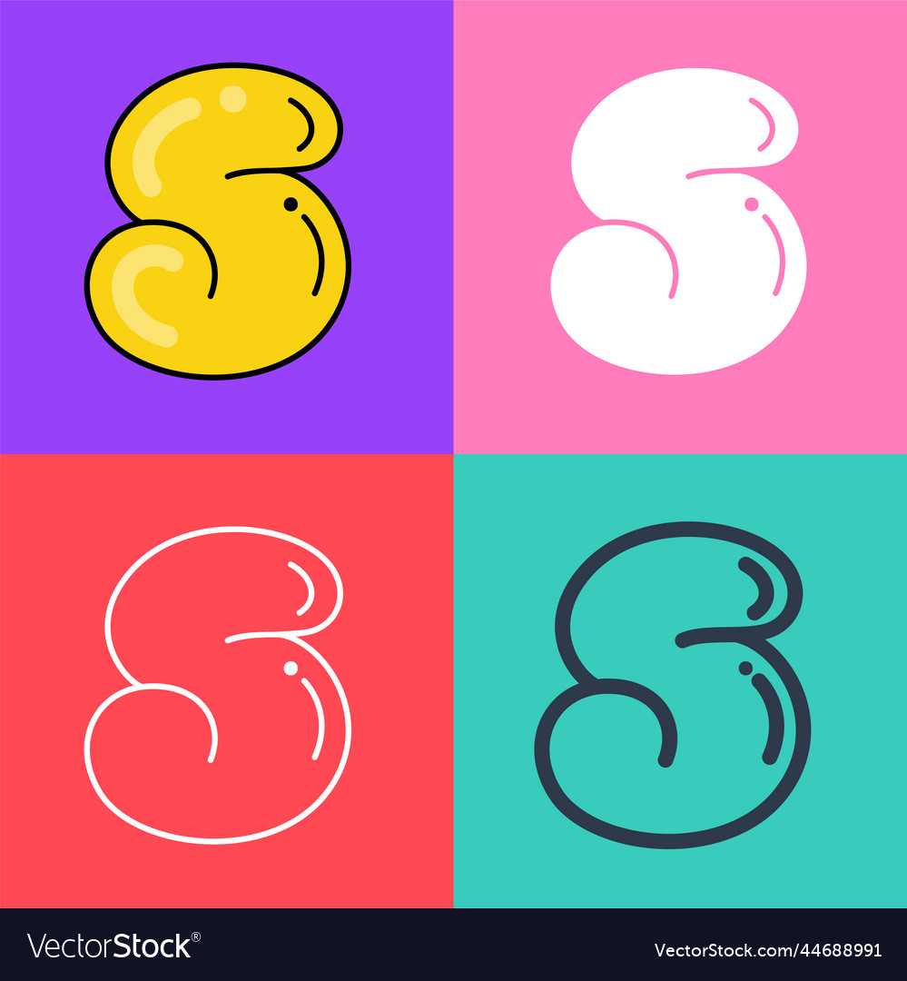Letter s logo funny bold childish style font Vector Image