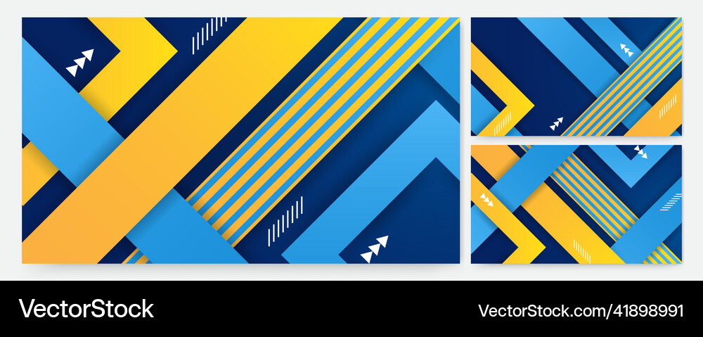Modern line blue yellow colorful abstract design Vector Image