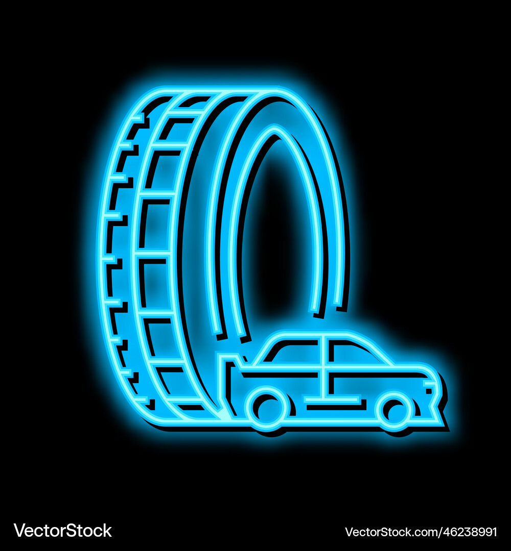 Racing tires neon glow icon Royalty Free Vector Image