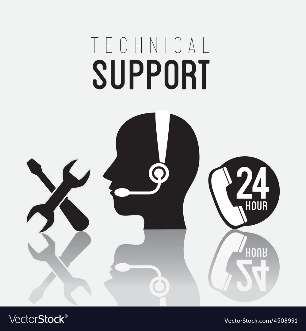 Technical support design Royalty Free Vector Image