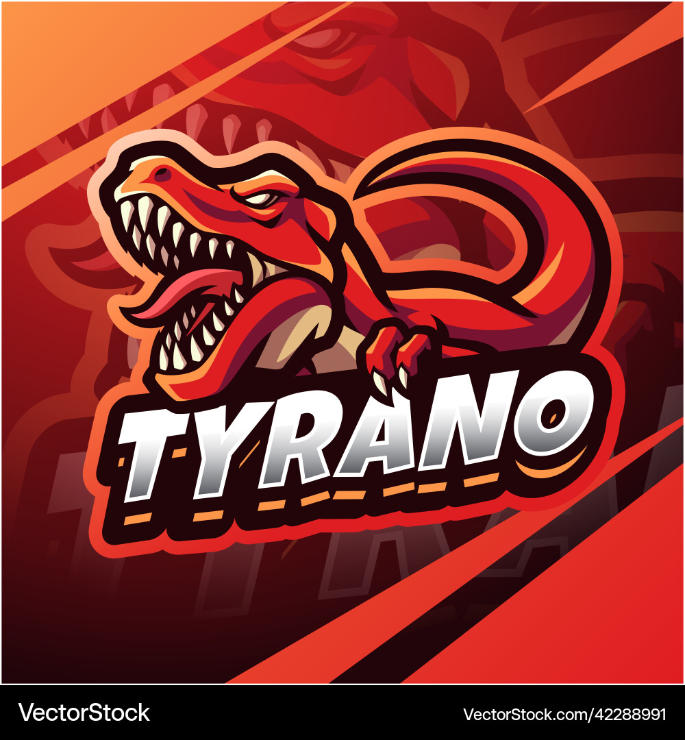 Tyrano esport mascot logo design Royalty Free Vector Image