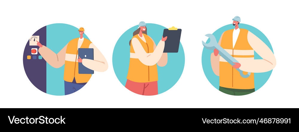 Worker engineer male and female characters Vector Image