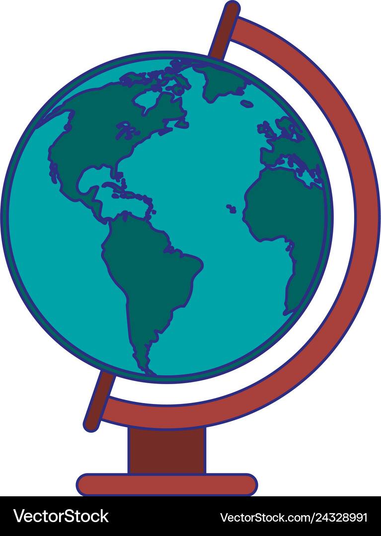 World earth globe symbol blue lines Royalty Free Vector