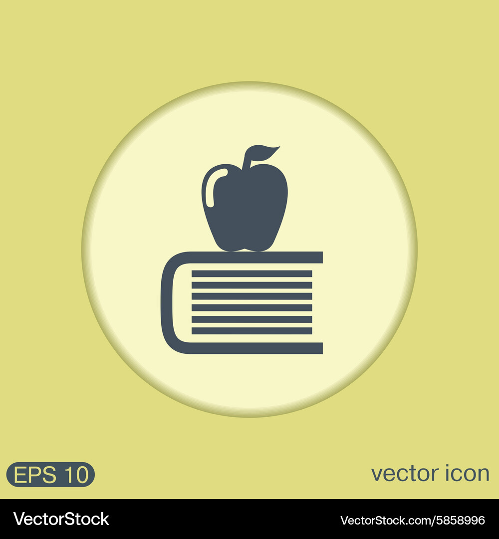 Book with apple icon education sign Royalty Free Vector