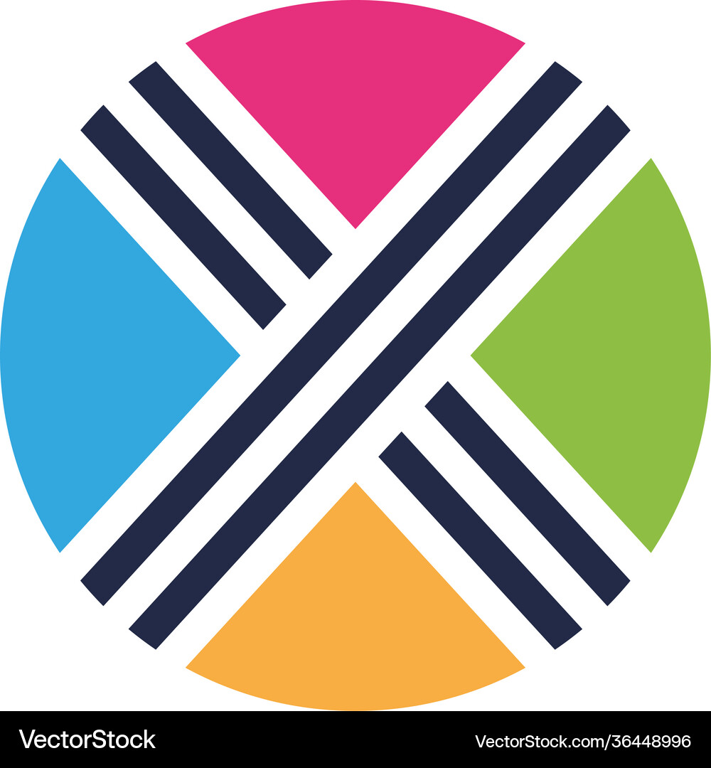 Cross x logo circle logo template letter x Vector Image