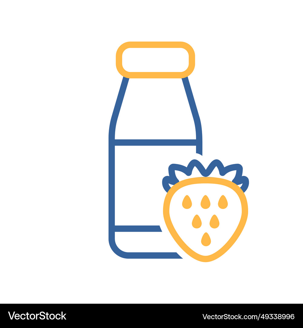 Drinkable yoghurt bottle with flavor strawberry Vector Image