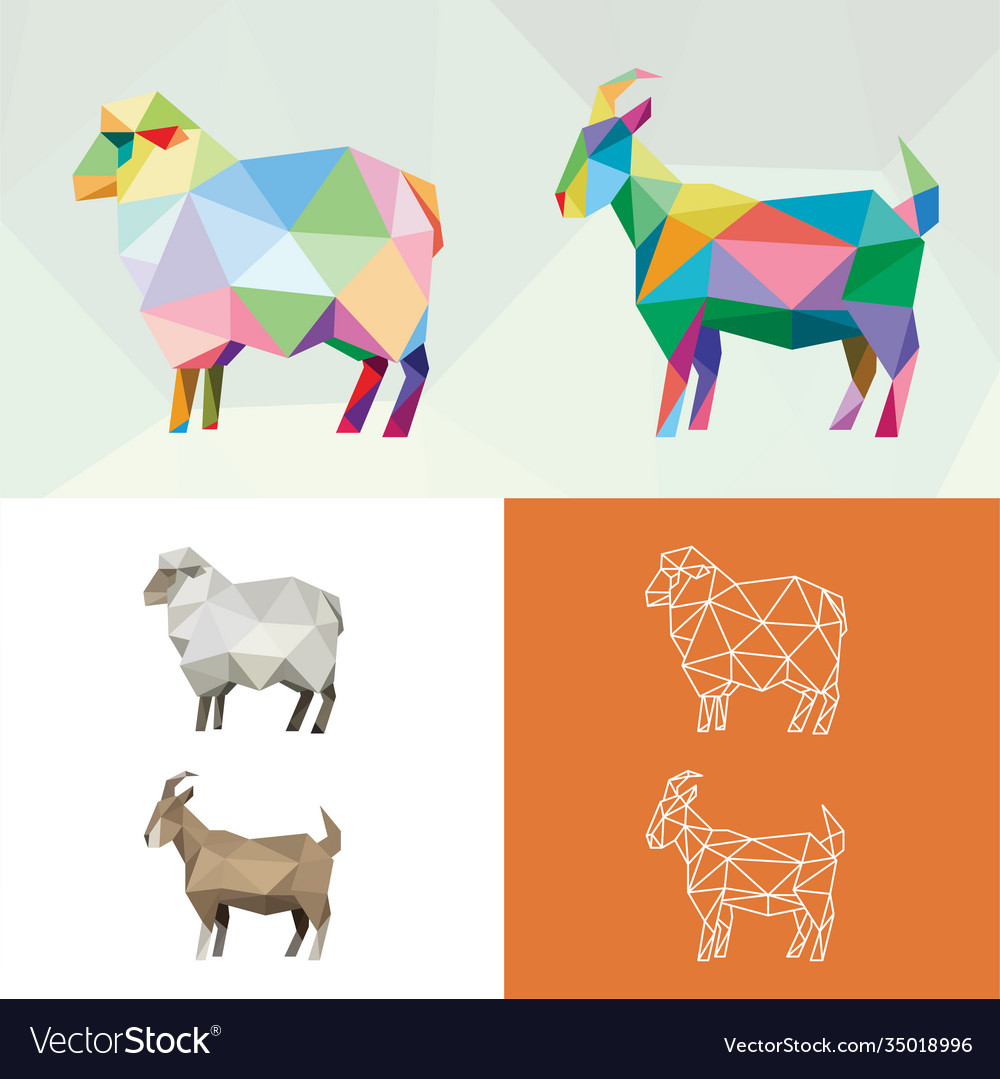 Farm animal with polygonal geometric style Vector Image