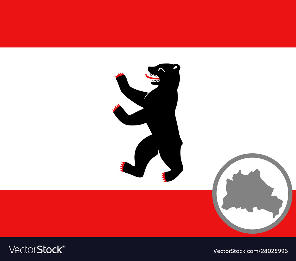 Flag and map berlin Royalty Free Vector Image - VectorStock