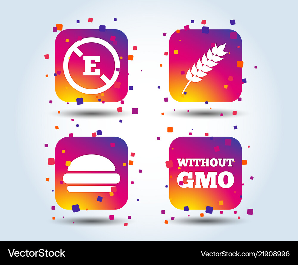 Food additive icon hamburger fast sign Royalty Free Vector