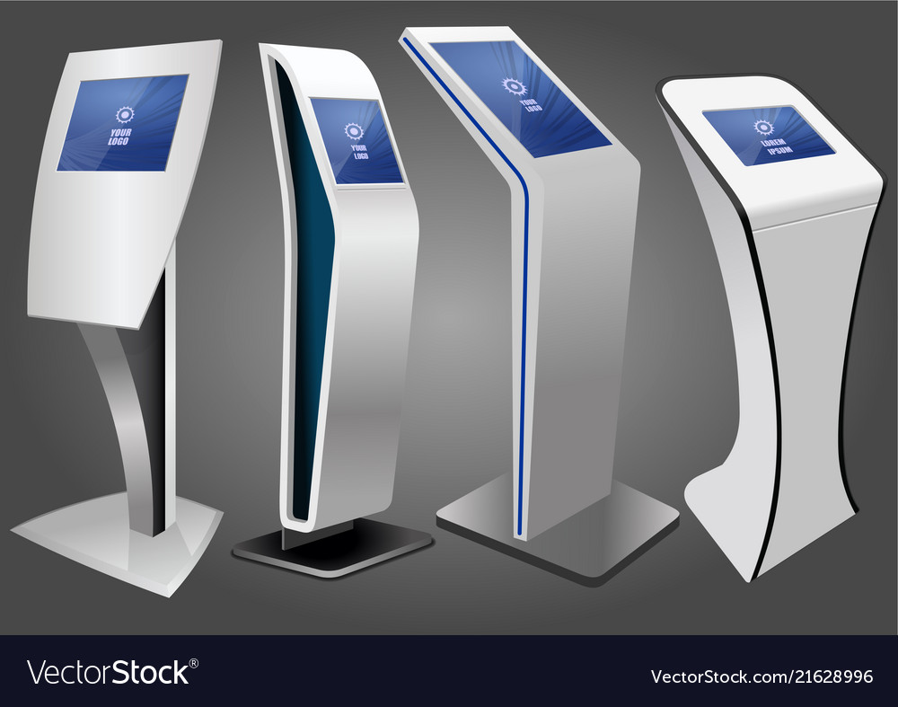 Four promotional interactive information kiosk Vector Image