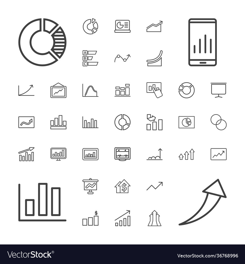 Graph icons Royalty Free Vector Image - VectorStock
