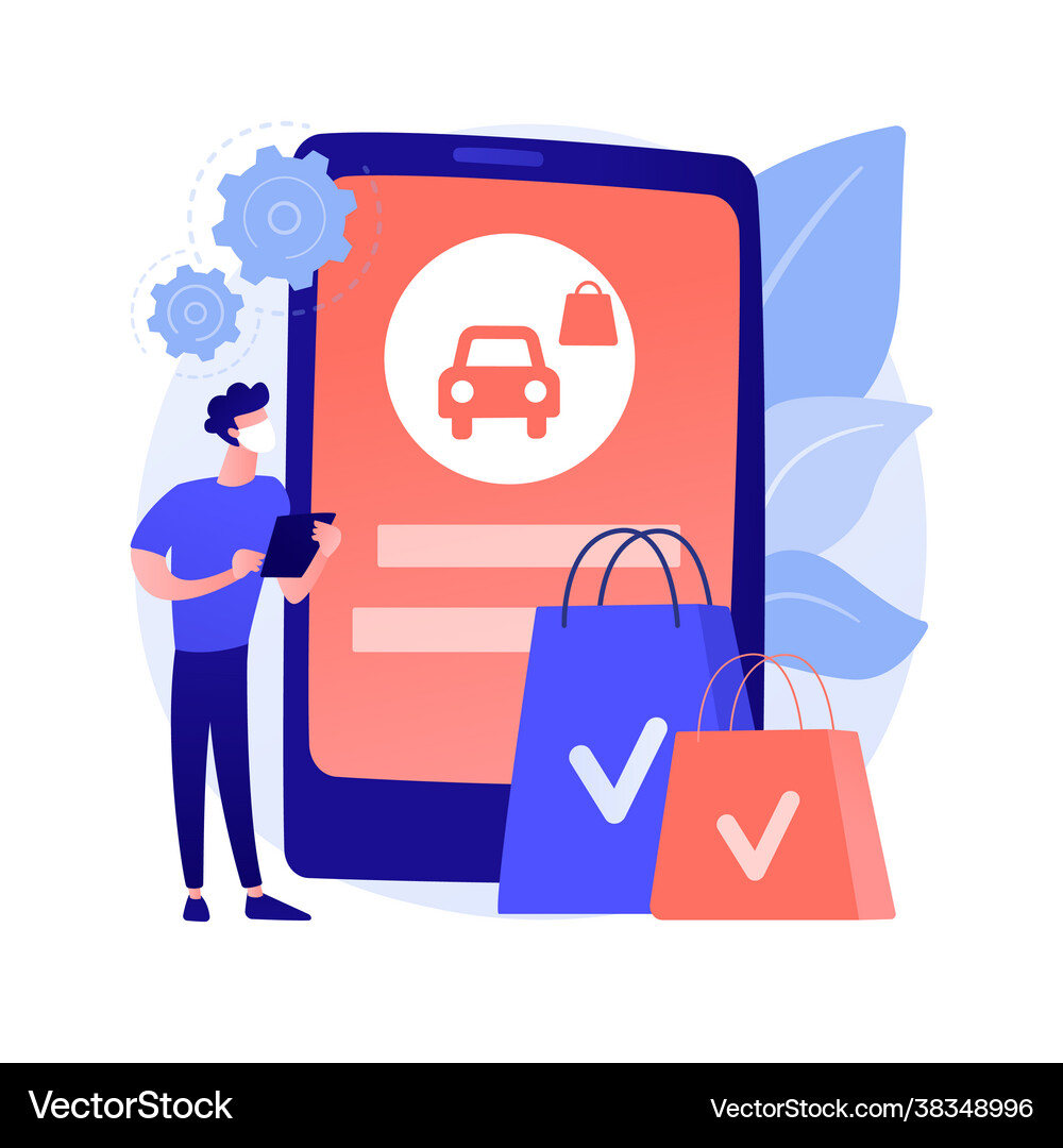 Place your curbside pickup order online abstract Vector Image