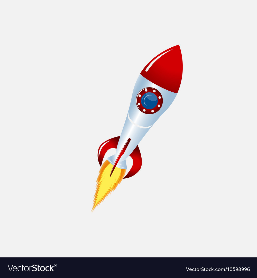 Rocket and spacecraft color Royalty Free Vector Image