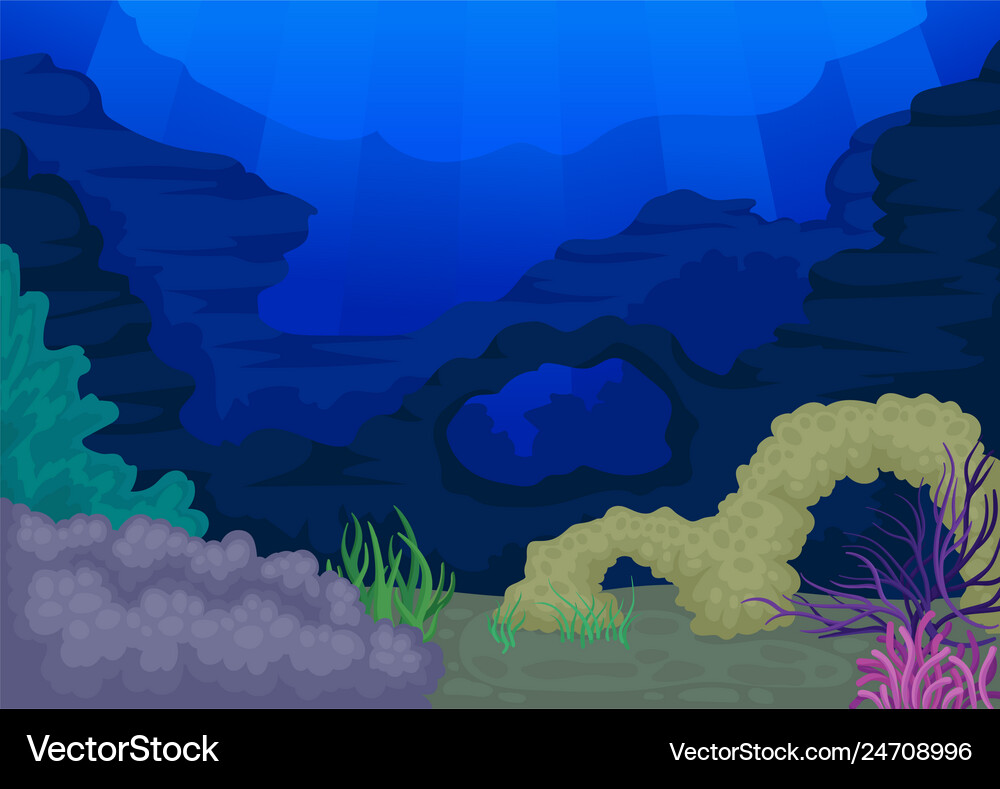 Seascapes concept ocean and underwater world Vector Image