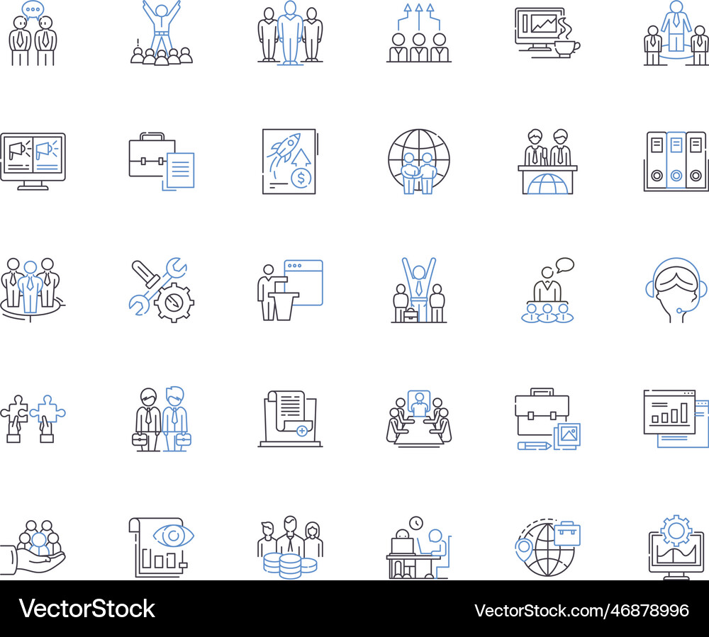 Service provider line icons collection Royalty Free Vector
