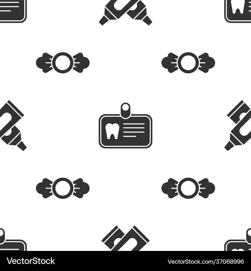 Set crossed tube toothpaste id card with tooth Vector Image