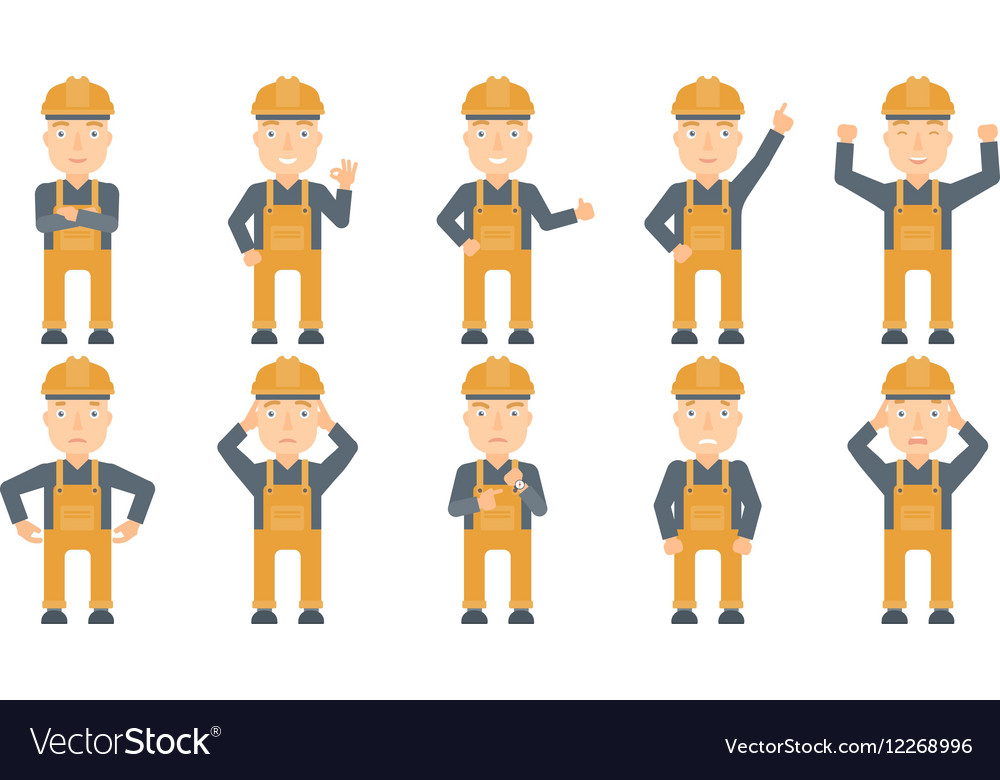 Set of constructors and builders characters Vector Image Set of constructors and builders characters Vector Image