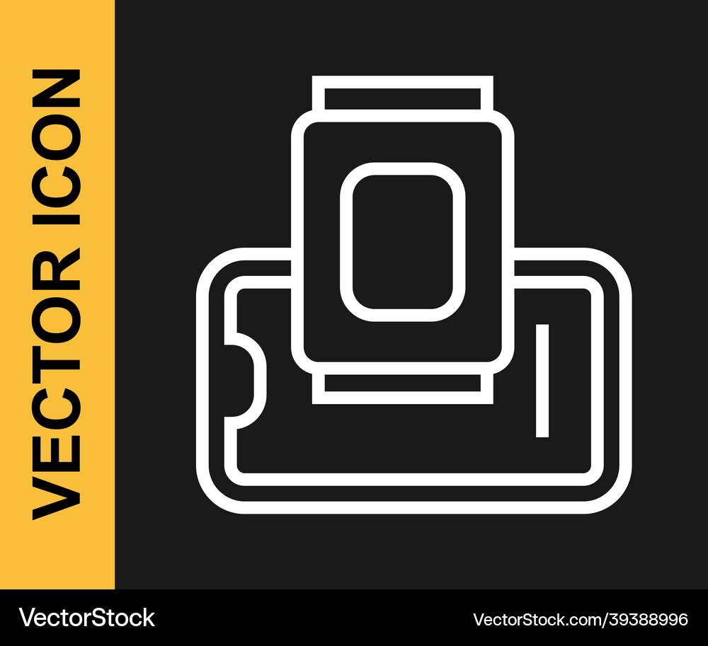 White line food ordering on mobile icon isolated Vector Image