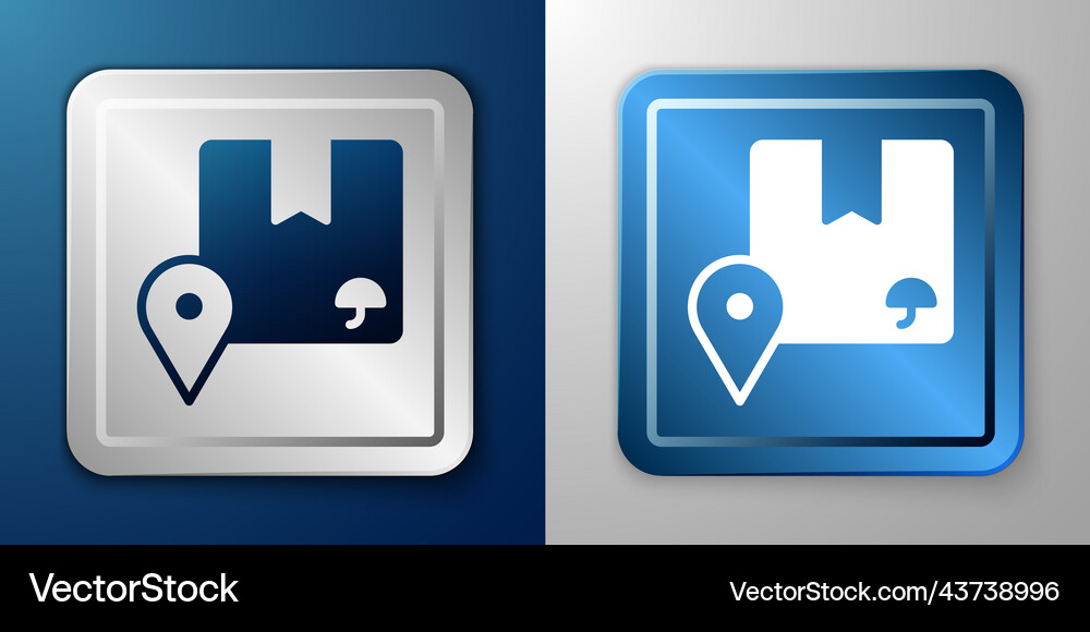 White location with cardboard box icon isolated Vector Image