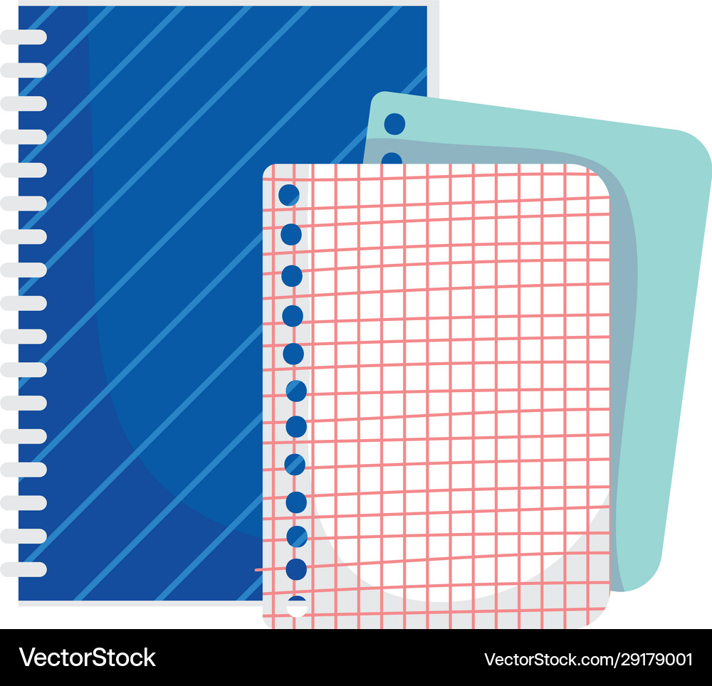 Back to school education notebook and paper grid Vector Image