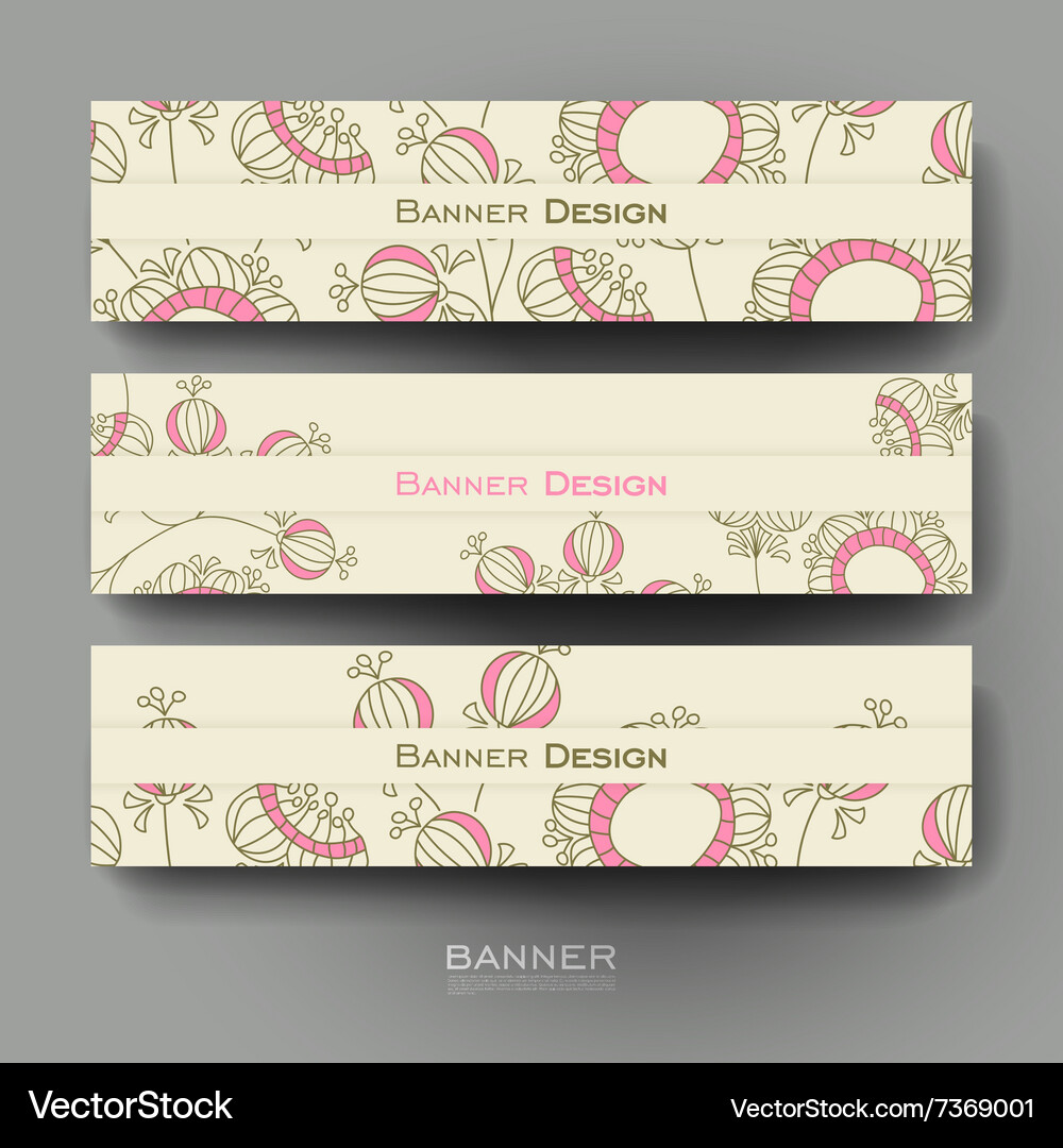Beautiful banner template with floral Royalty Free Vector