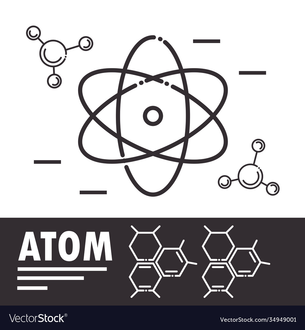 Biology atom molecule science line icon style Vector Image Biology atom molecule science line icon style Vector Image
