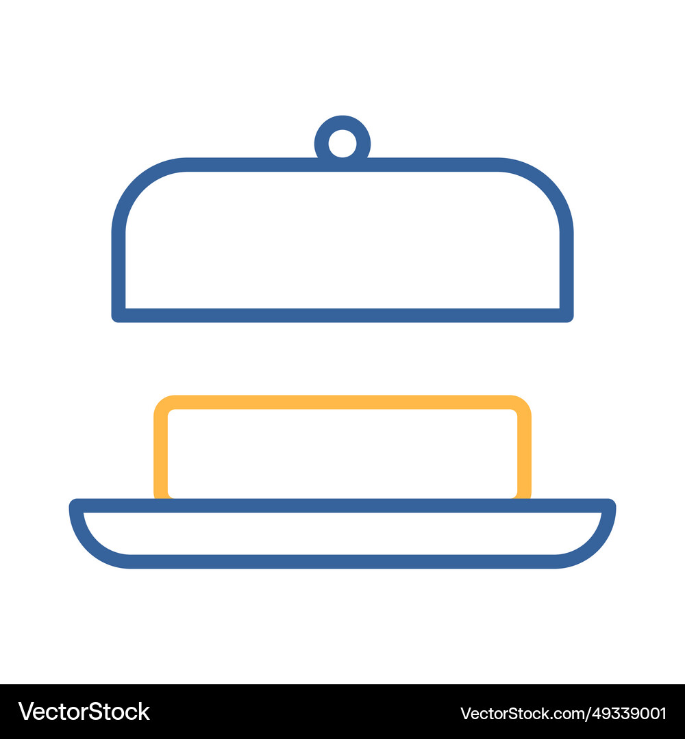 Butter in dish with open lid icon dairy Royalty Free Vector