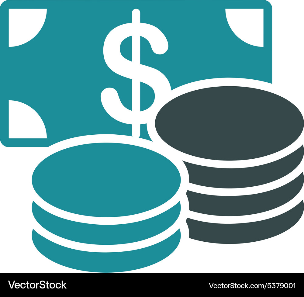 Cash icon from business bicolor set Royalty Free Vector
