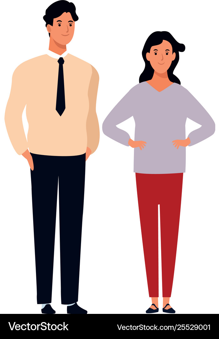 Couple avatar cartoon character Royalty Free Vector Image