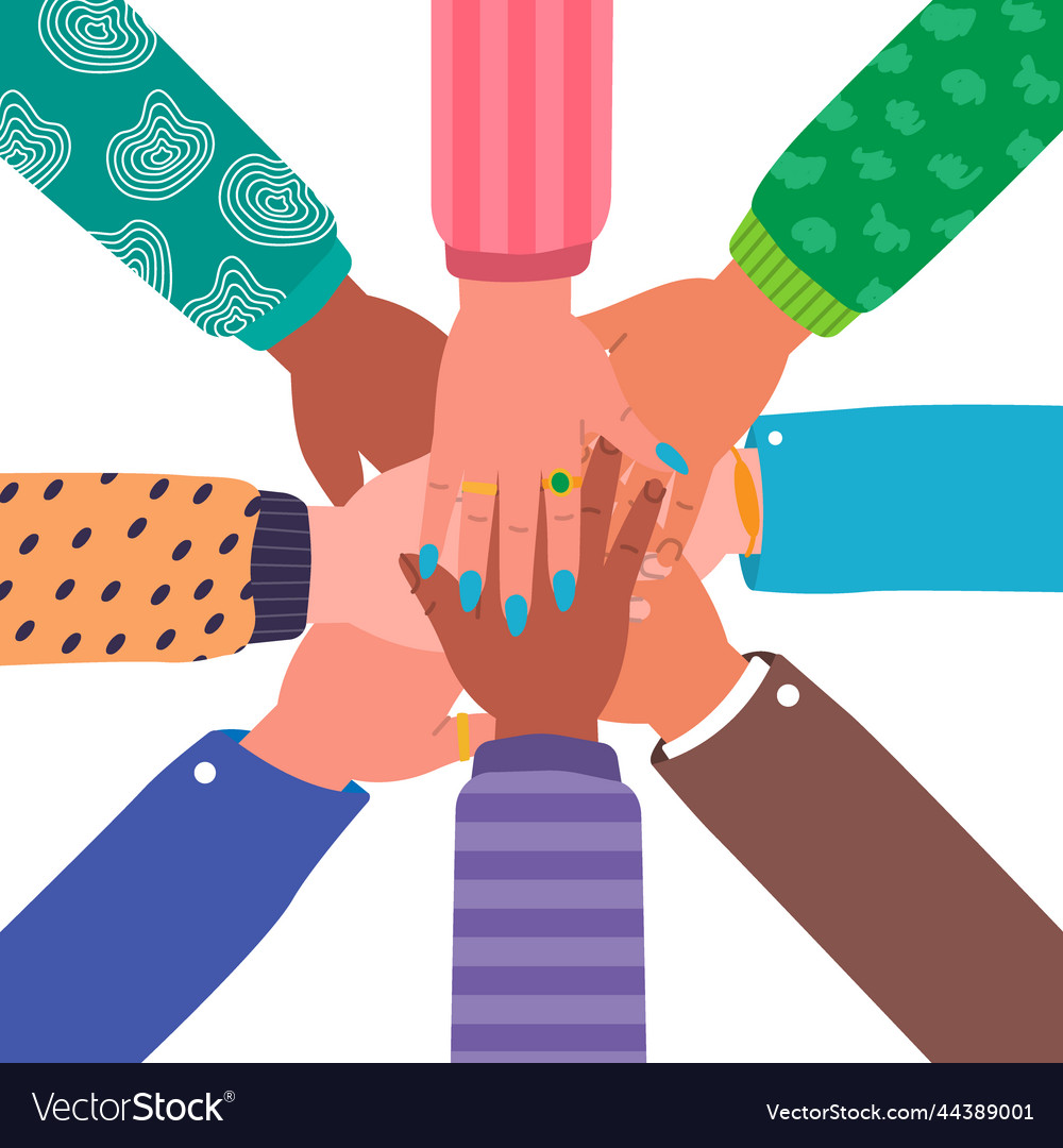 Hands Joining Together Royalty Free Vector Image