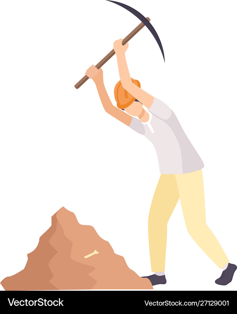 Male archaeologist scientist character Royalty Free Vector