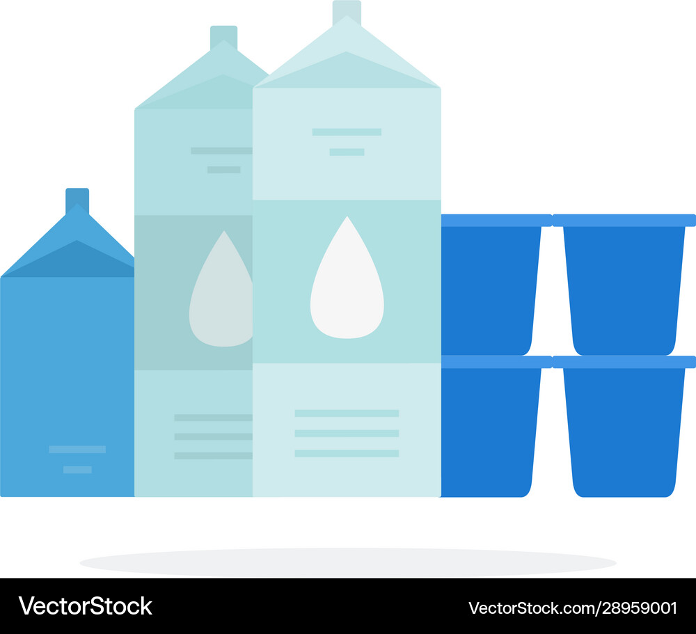 Milk packages kefir buttermilk fermented Vector Image