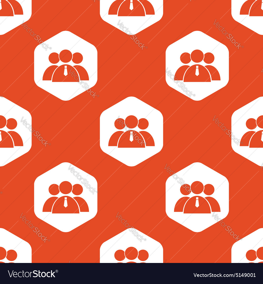 Orange hexagon user group pattern Royalty Free Vector Image
