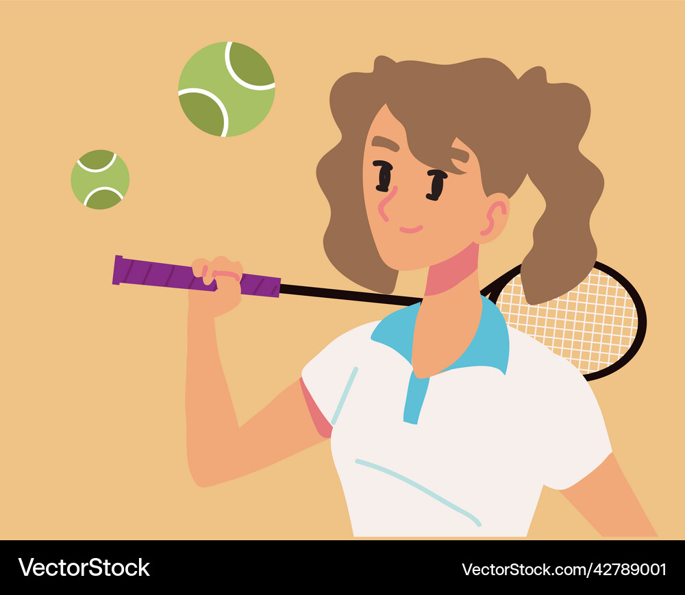 Player female tennis Royalty Free Vector Image
