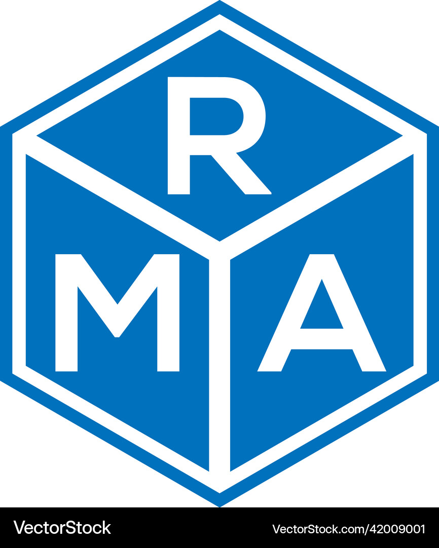 Rma letter logo design on black background Vector Image