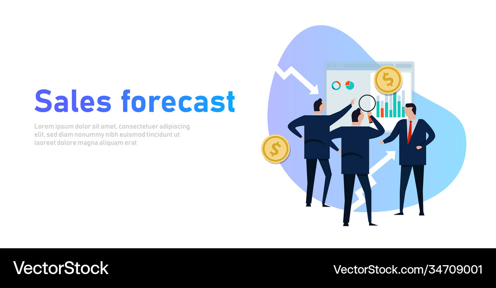 Sales forecast businessman present prediction Vector Image