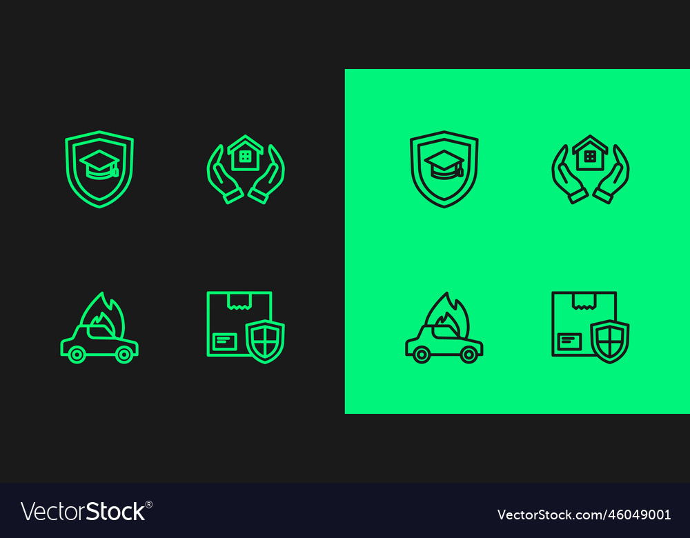 Set line delivery security with shield burning Vector Image