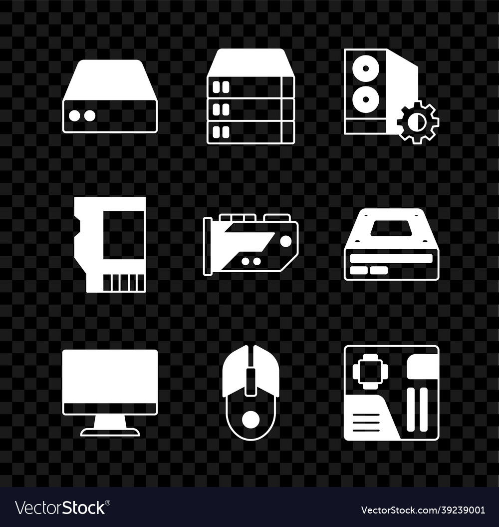 Set Server Data Web Hosting Case Of Computer Vector Image