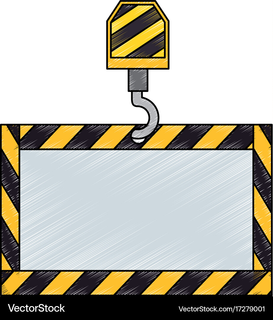 Traffic signal hanging in hook crane Royalty Free Vector