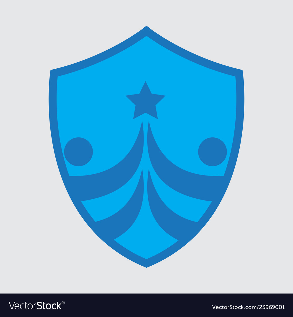 Unity shield logo template design Royalty Free Vector Image