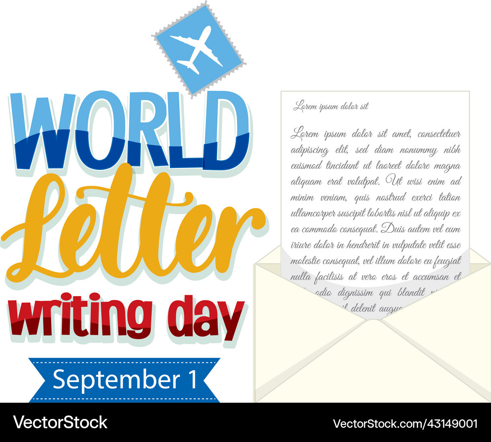 World letter writing day banner design Royalty Free Vector