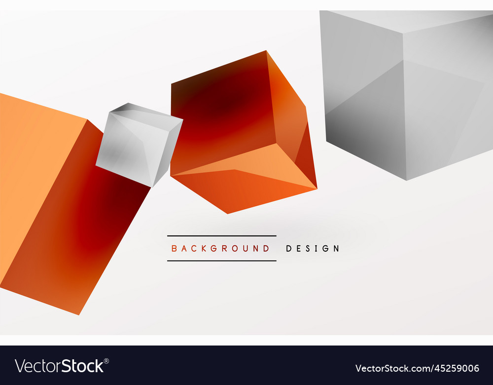 3d cubes abstract background composition Vector Image