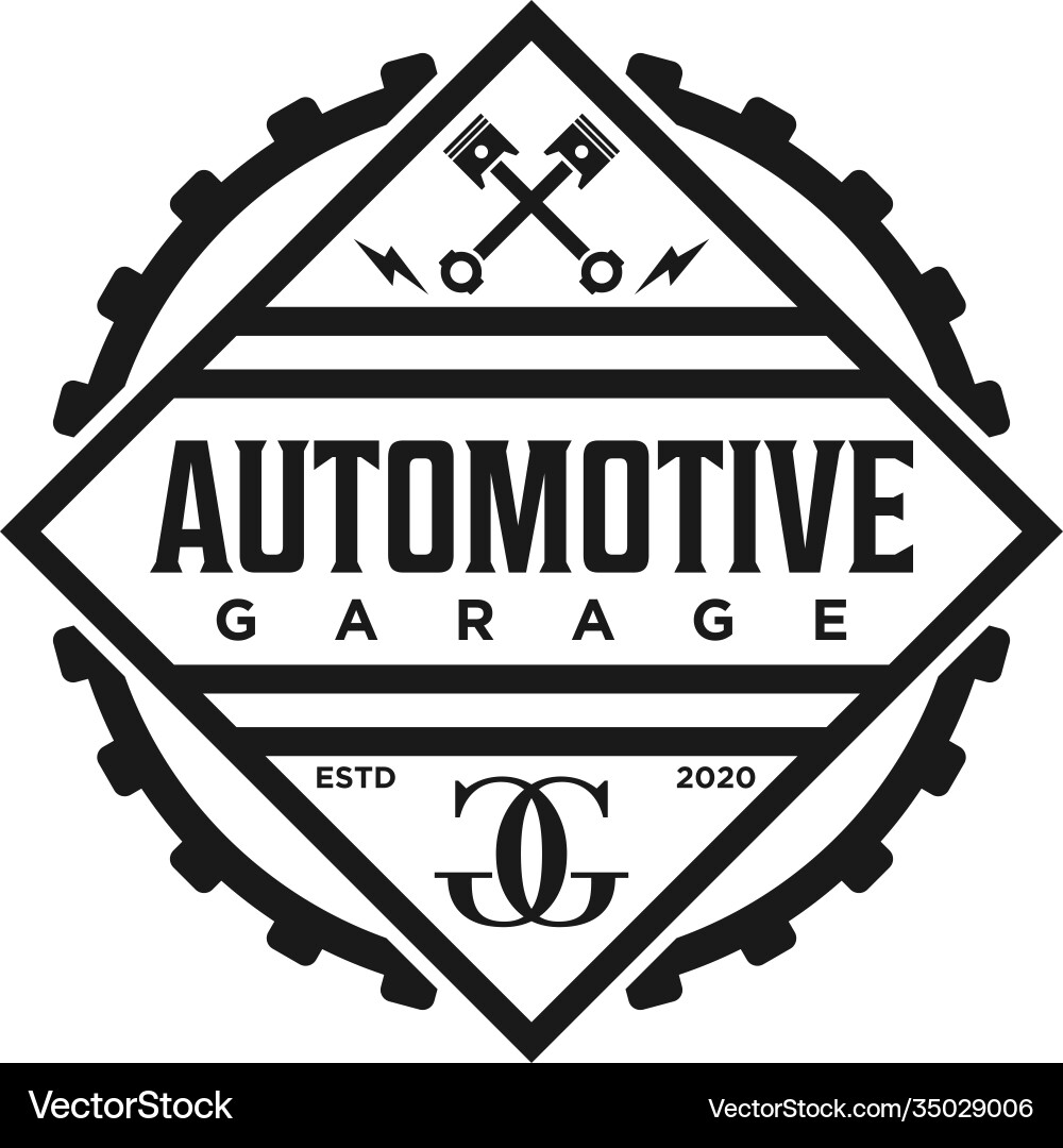 Automotive logo design style for garage Royalty Free Vector