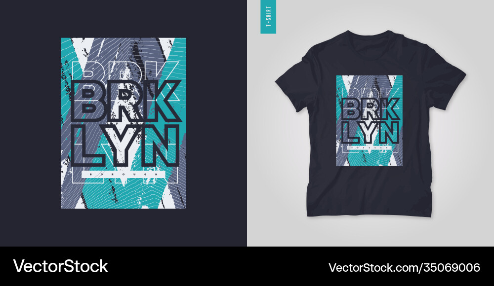 Brooklyn abstract geometric t-shirt design Vector Image