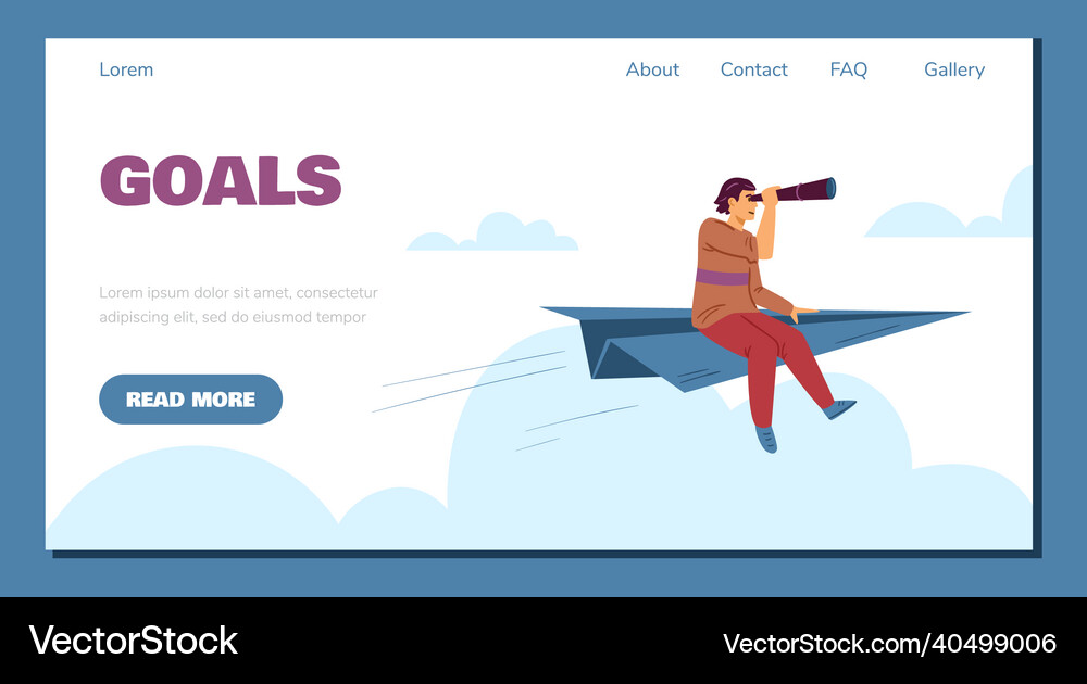Business and personal goals website banner Vector Image