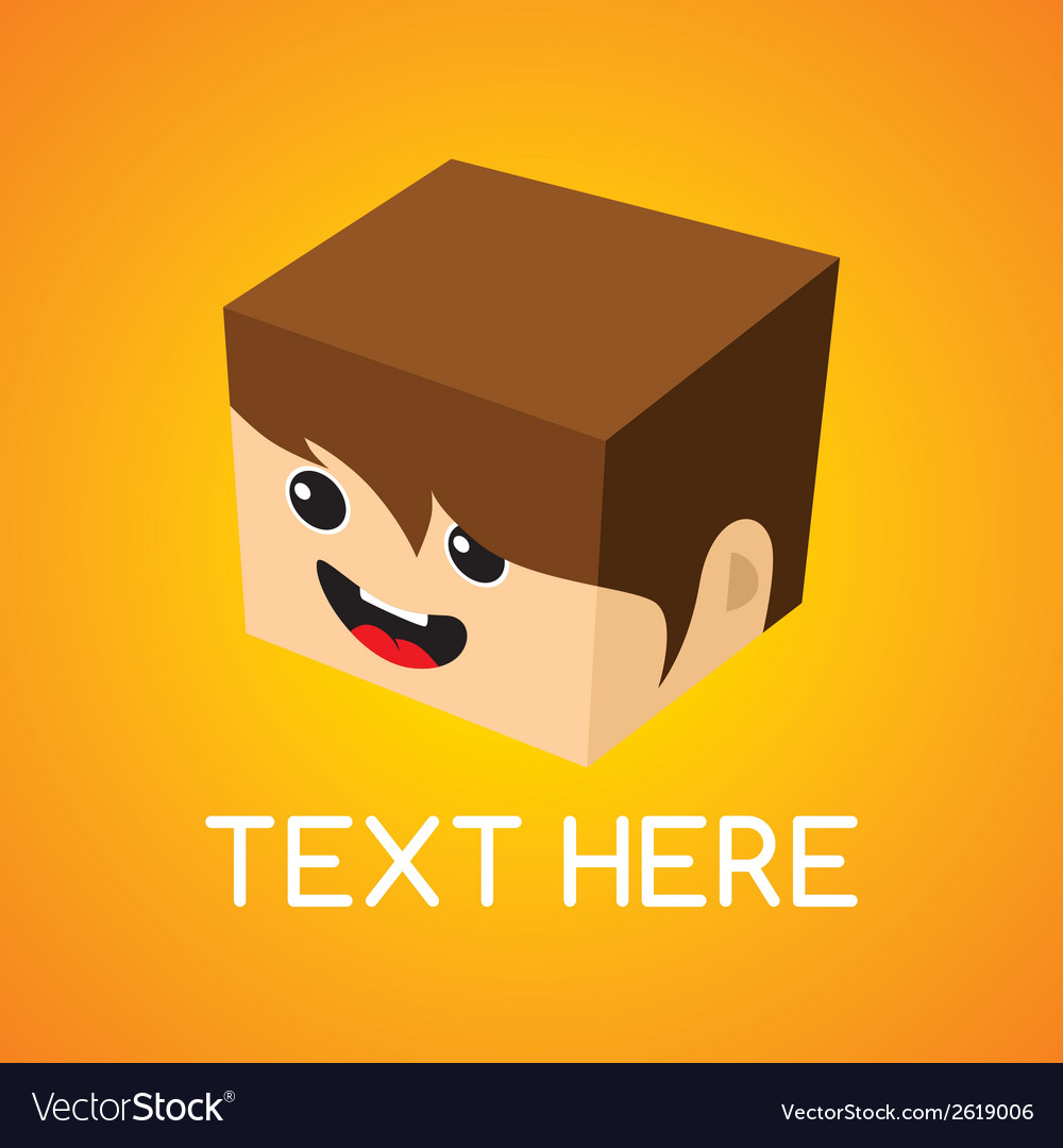 Cartoon cube Royalty Free Vector Image - VectorStock