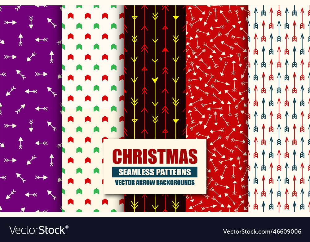 Collection of seamless arrows patterns Royalty Free Vector