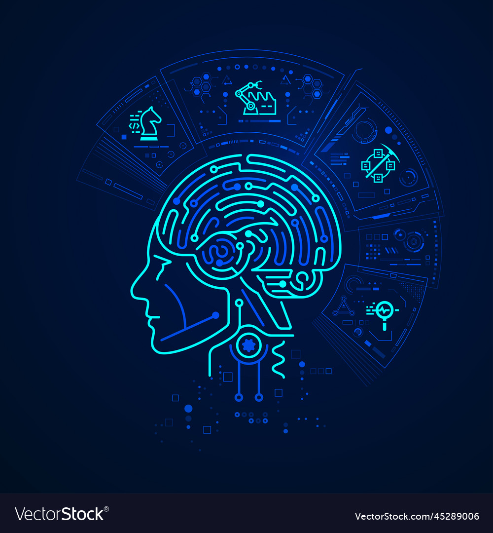 Concept of machine learning or deep learning Vector Image